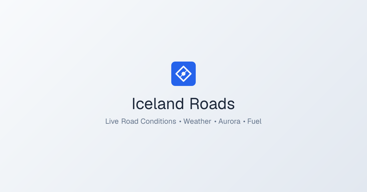 Iceland Roads — Live Road Conditions, Weather & Aurora Forecast